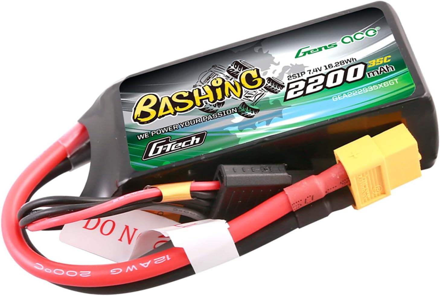 Amazon.com: Gens ace G-Tech Bashing 2200mAh 7.4V 35C 2S Lipo Battery ...
