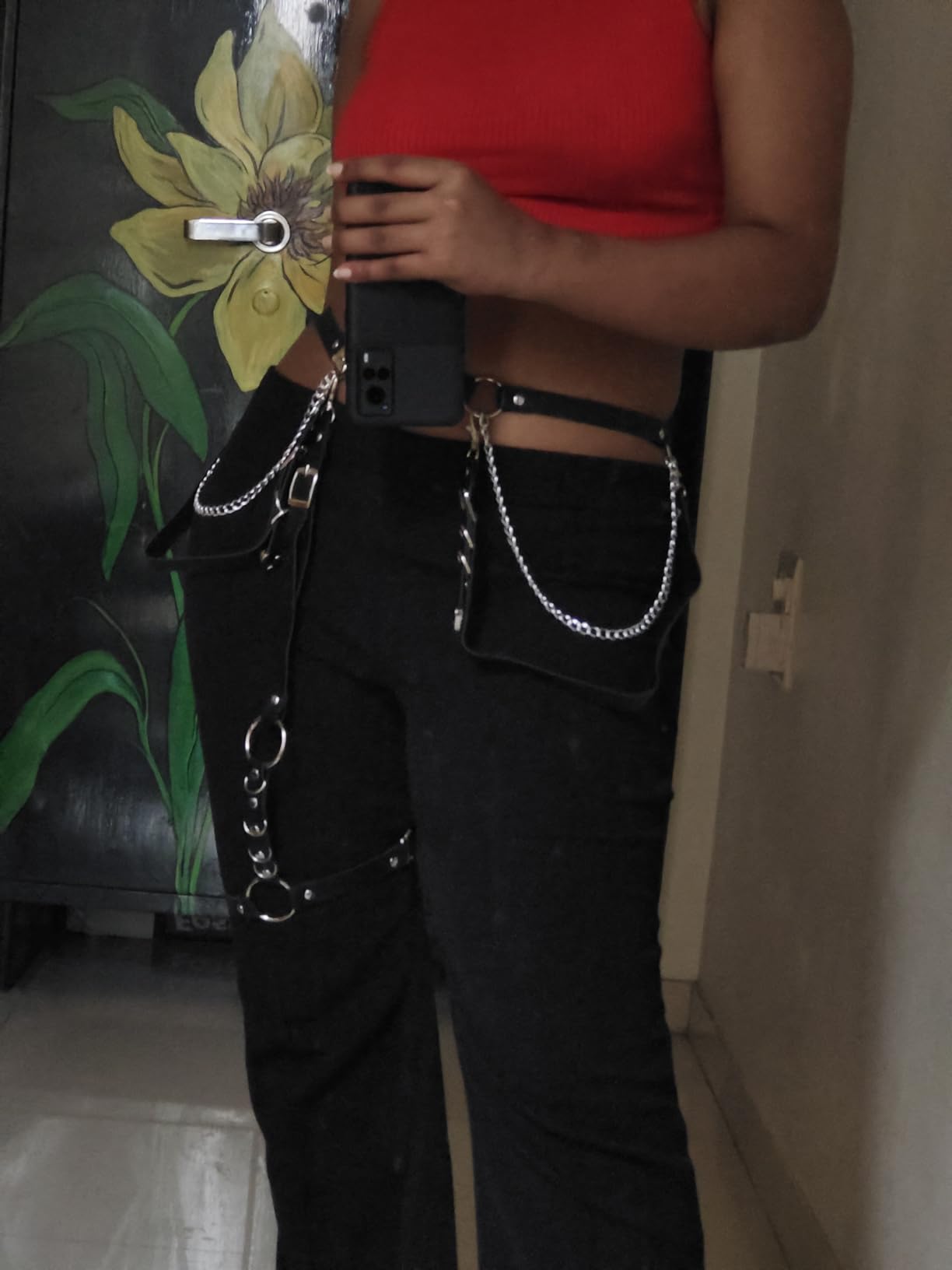 PALAY® Punk Waist Chain Belt for Women Girls Gothic Body Chains Black ...