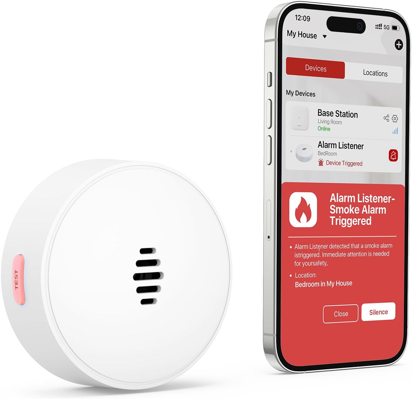 X-Sense Smart Smoke Detector XS01-M (1-Pack), Smart Water Leak Detector ...