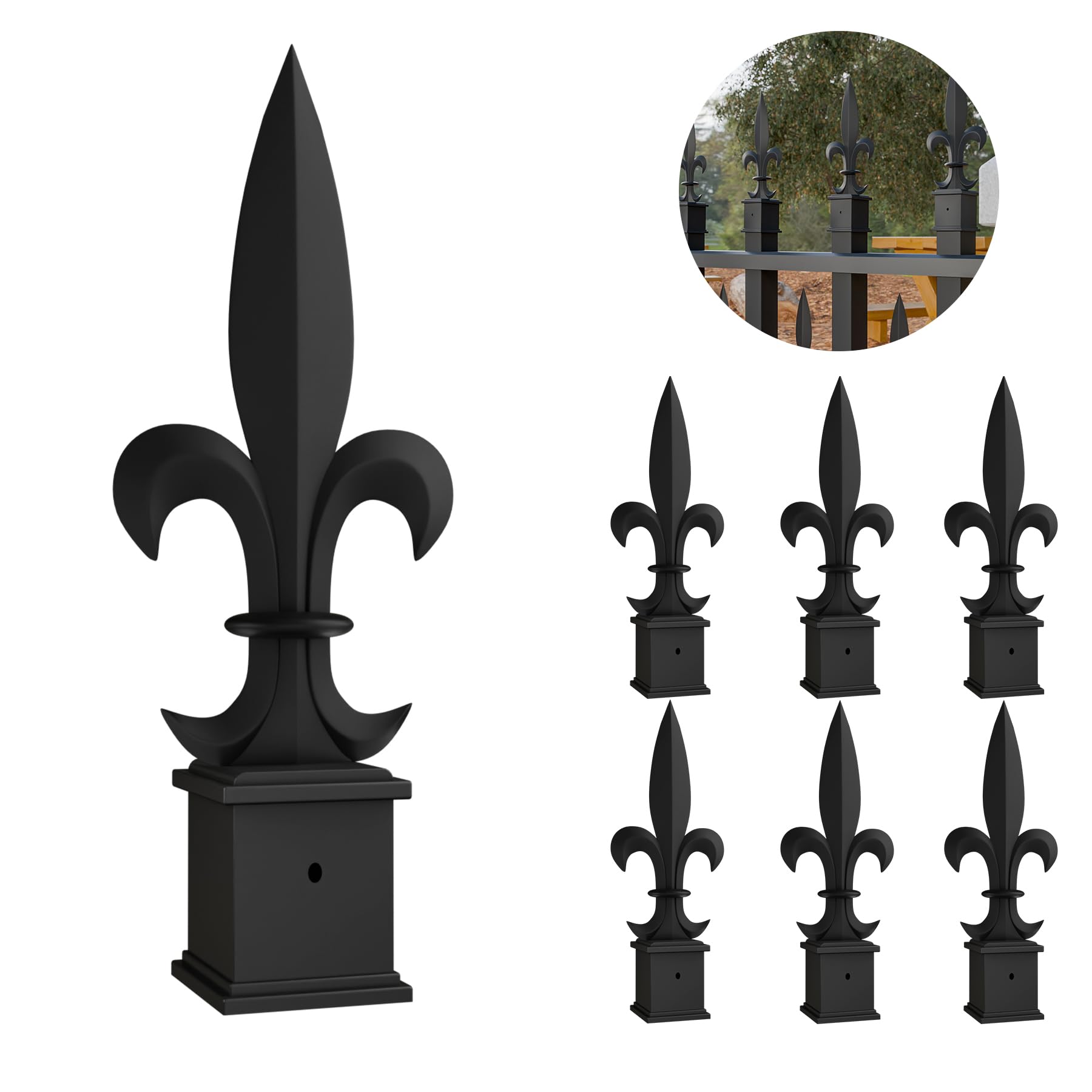 Iron Spear Fence Post Finials