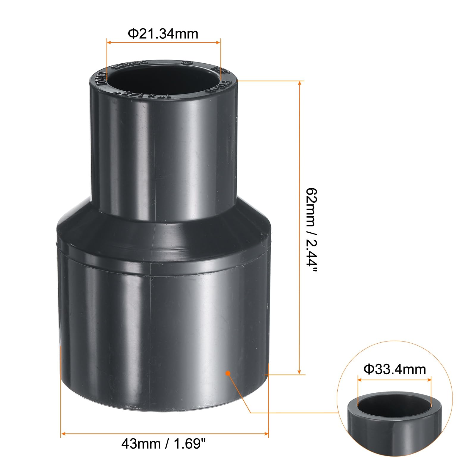 Snapklik.com : PVC Reducing Coupling 1 X 1/2" Increaser/Reducer ...