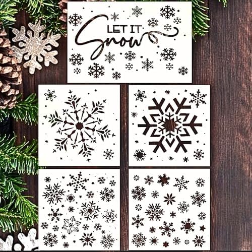 Jmkcoz Christmas Snowflake Stencil Template, Reusable Plastic Craft ...