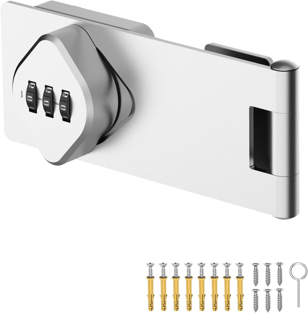 Cabinet with Combination Lock – Keyless Hasp Security, 3-Digit Code ...