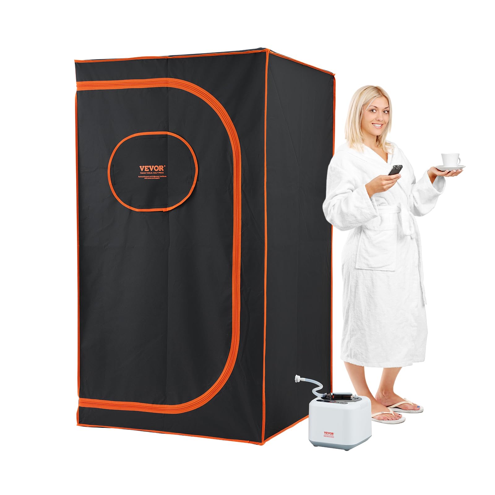 Amazon.com : VEVOR Portable Steam Sauna Tent, 1000W Personal Sauna ...