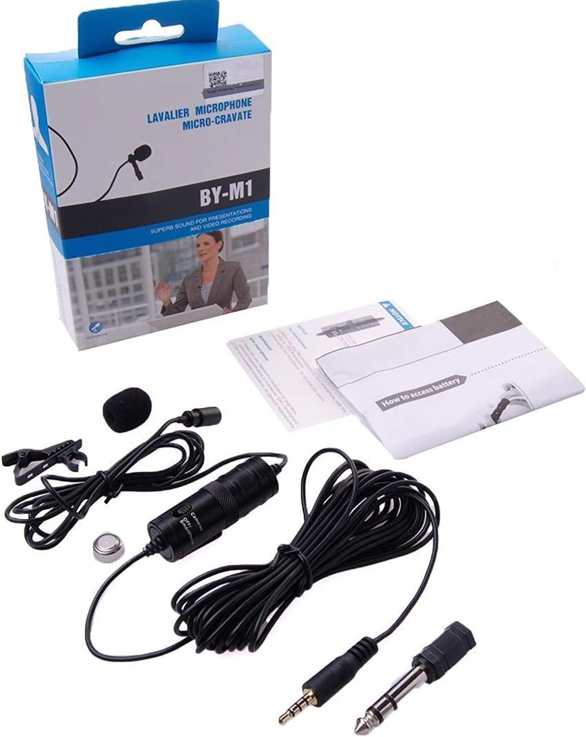 Boya by-M1 Auxiliary Lavalier Microphone Lapel Clip-on Microphone ...