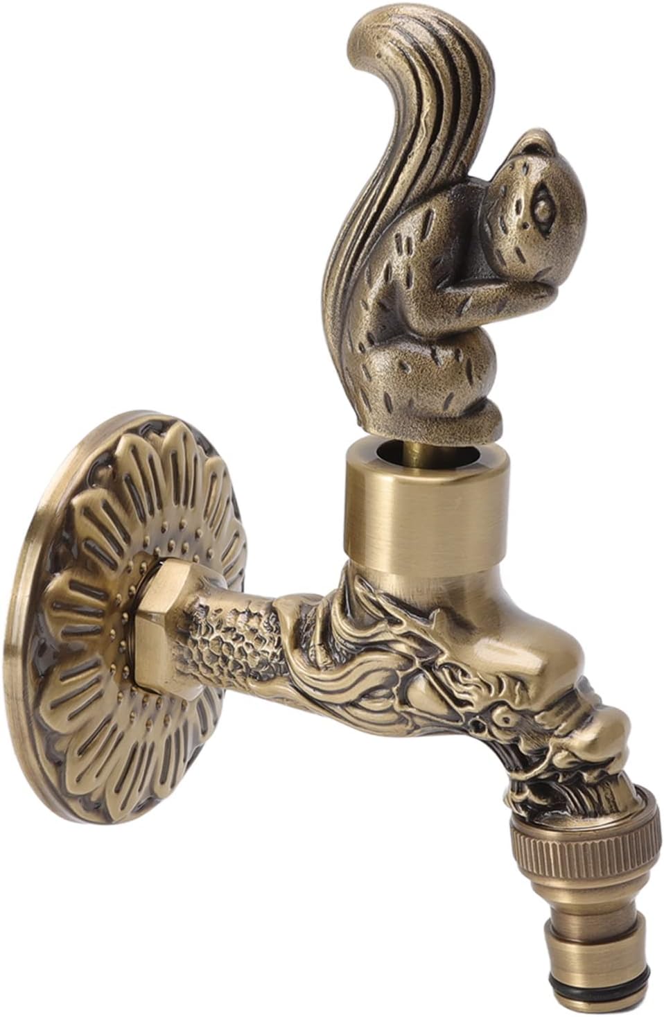 G1/2 Wall Mounted Water Faucet Brass Material Vintage Chinese Dragon ...