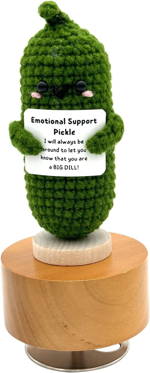 Amazon.com: Pursuestar Funny Emotional Support Pickle Music Box, You ...