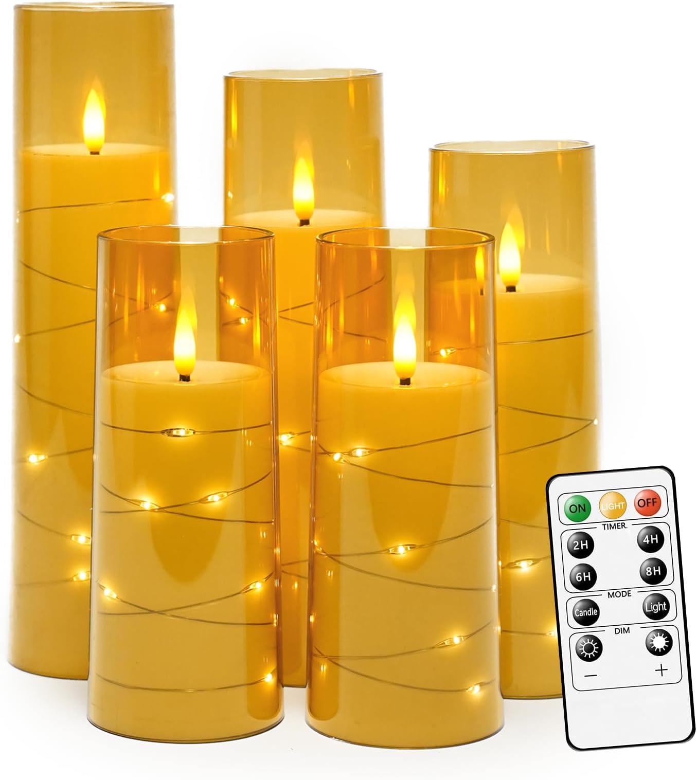 Amazon.com: Nimiko Flickering Flameless LED Candles,Battery Operated ...