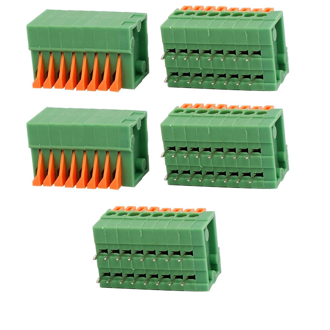 Aexit 5pcs KF141R Terminals 150V 2A 2.54mm Pitch 8P Green Spring ...