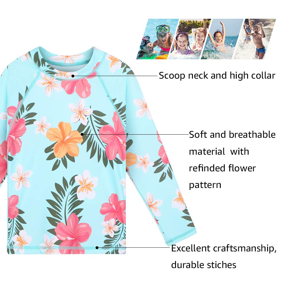Snapklik.com : Girls Rash Guard Set Two Piece Long Sleeve Swimsuit UPF ...