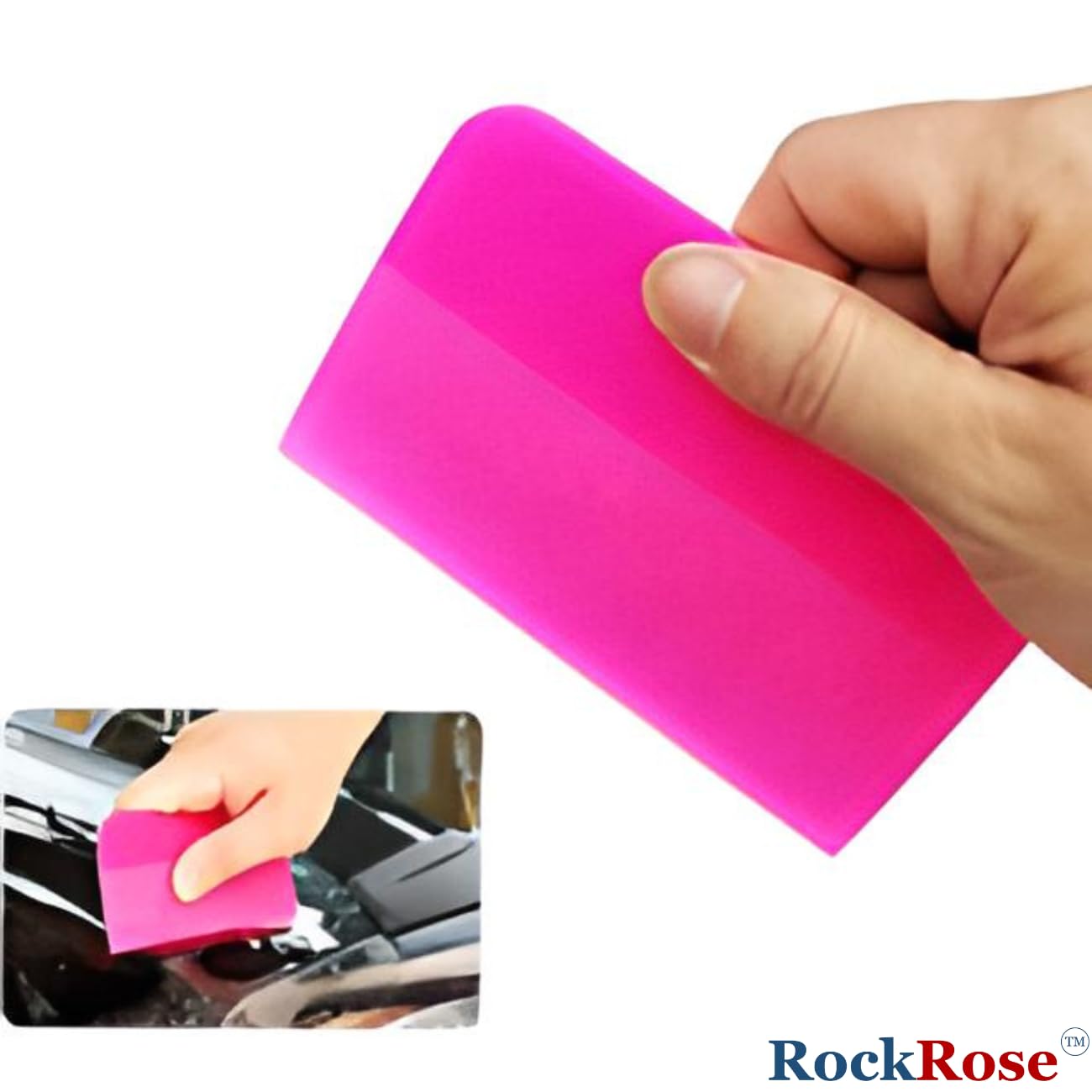 Snapklik.com : RockRose Pink PPF Squeegee Angled - 4 X 3 Inches : Film Application Tool For ...