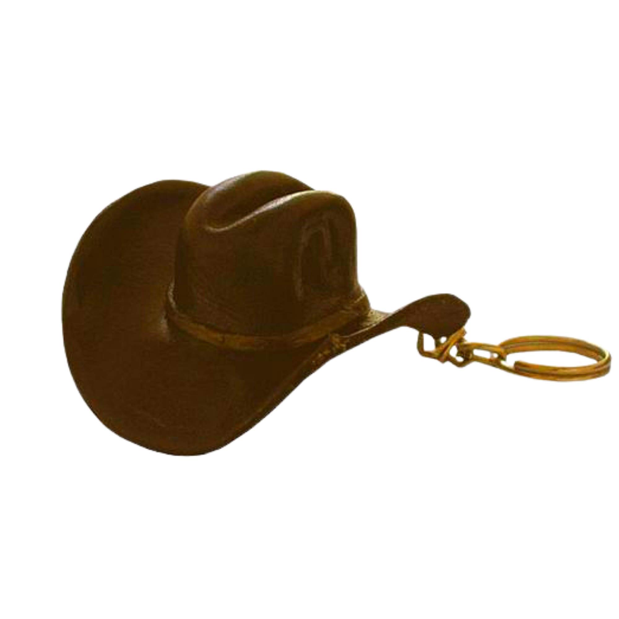 Needzo Mini Cowboy Hat Keychain, Brown Leather Car Key Accessory ...