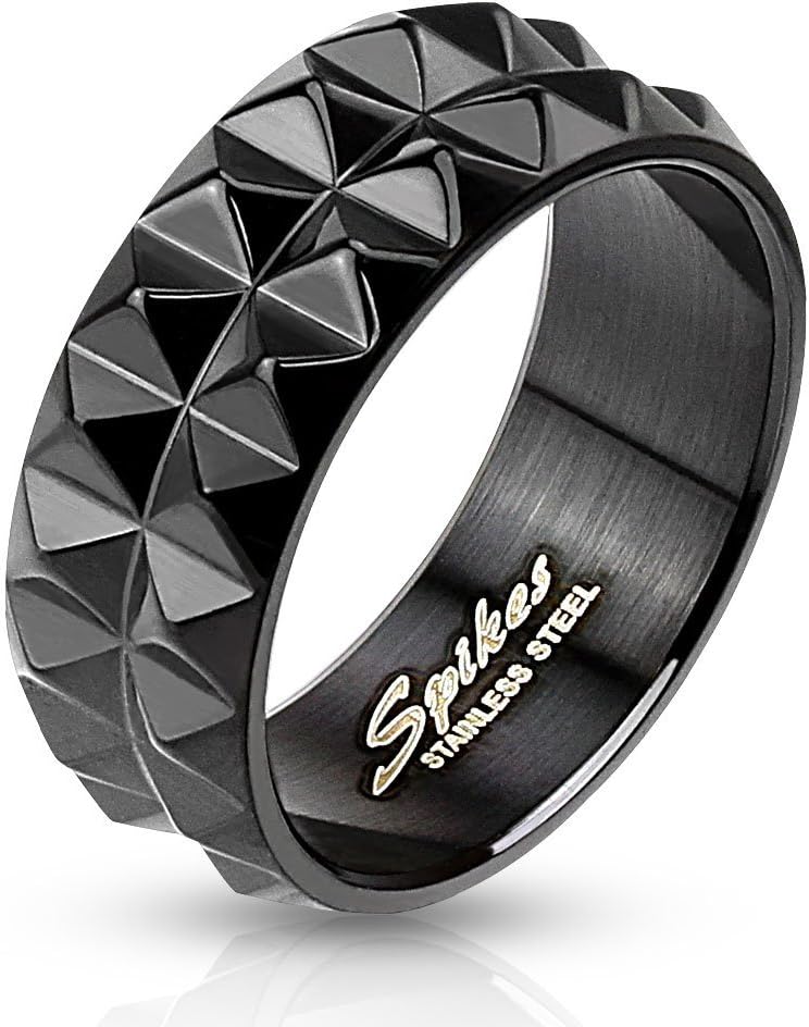 Spiked Black IP Ring Stainless Steel|Amazon.com