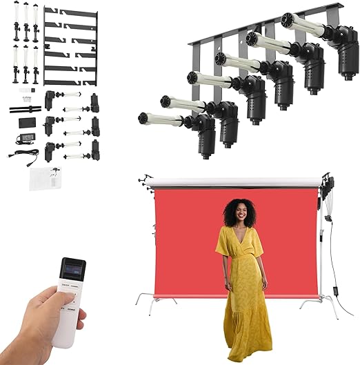 Amazon.com : 6 Roller Motorized Electric Background Support System Wall ...