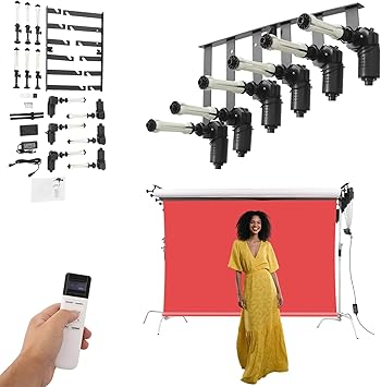 Amazon.com : 6 Roller Motorized Electric Background Support System Wall ...