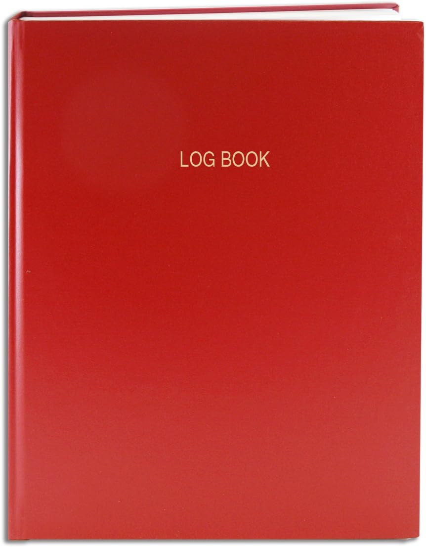 Amazon.com : BookFactory Red 3 Column Log Book/Multipurpose Red Log ...