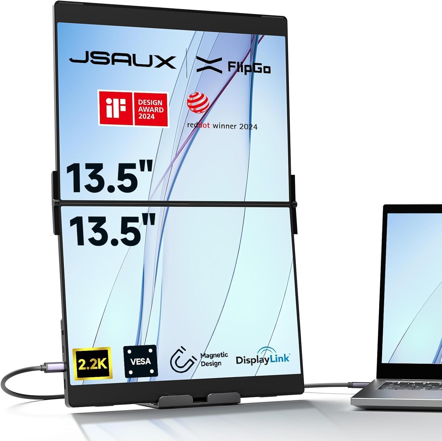 Amazon.com: JSAUX FlipGo Pro 15.6" 1080P Dual Screen Portable Monitor ...