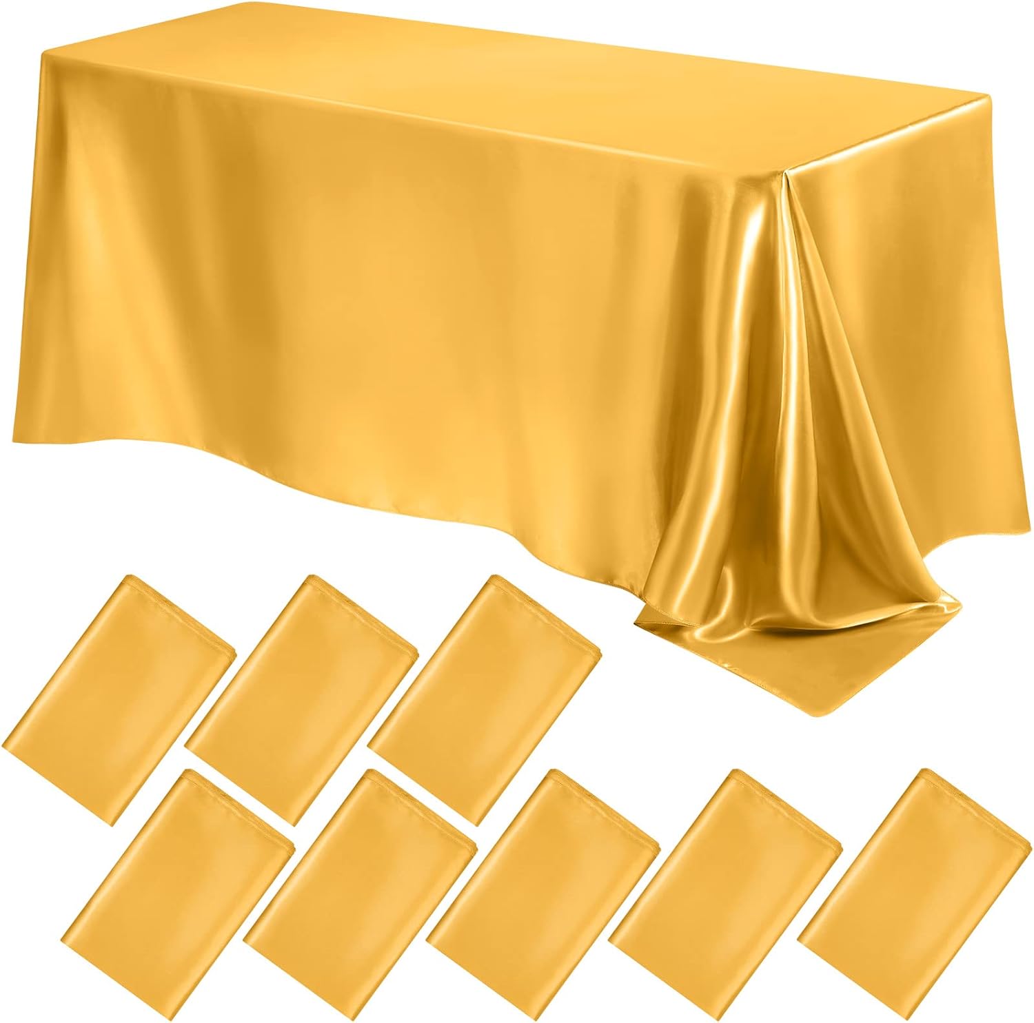 Amazon.com: Lounsweer 8 Packs Satin Tablecloth 102 x 58 Inches ...