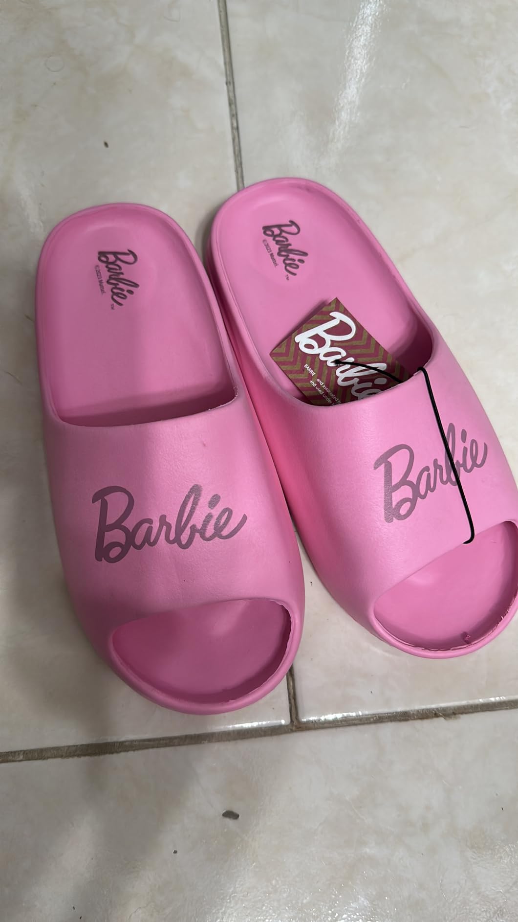 Amazon.com: Barbie Girls Sliders | Kids & Teens Pink Moulded Ridge ...