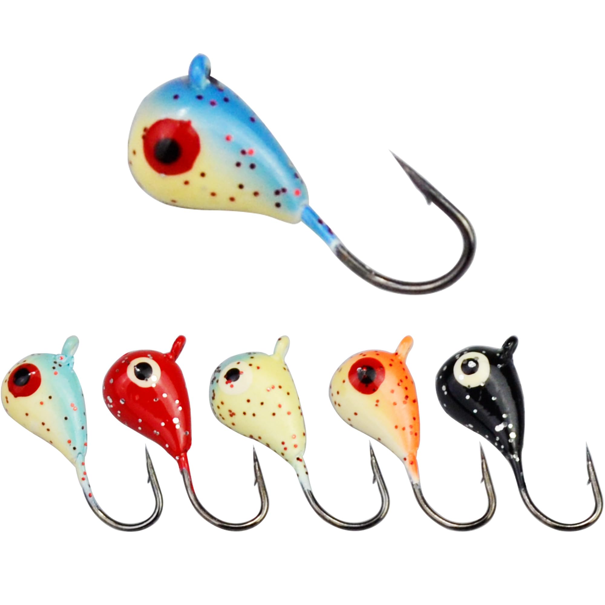 Ice Fishing Lures,1.5g/2.5g Ice Fishing Jig Lures Kit Small Jig Head ...