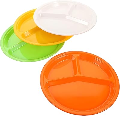 Amazon.com: Youngever 3-Compartment Divided Plastic Kids Tray, 3 ...
