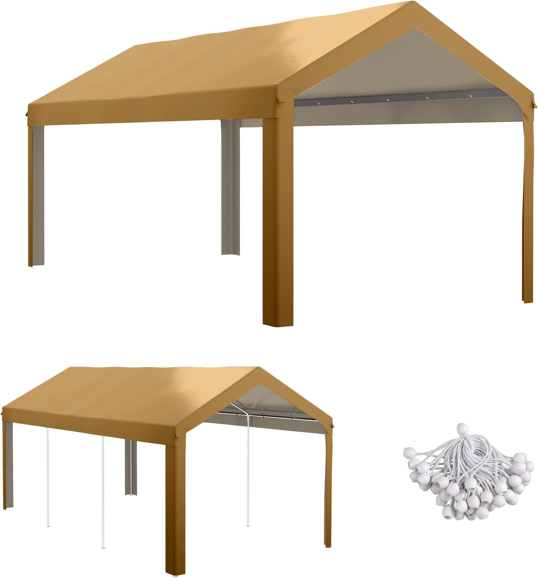 Amazon.com: Outsunny 10' x 20' Carport Replacement Top Canopy Cover, UV ...