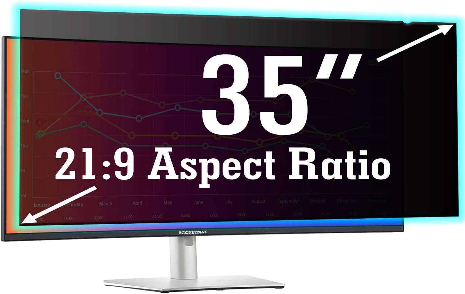 Amazon.com: ACONETMAX 35 Inch Privacy Screen Filter for Computer ...