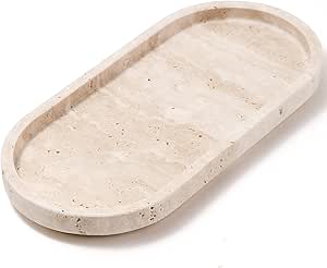 Amazon.com: CHISELED ST DF SK Luxury Natural Light Beige Marble Oval ...