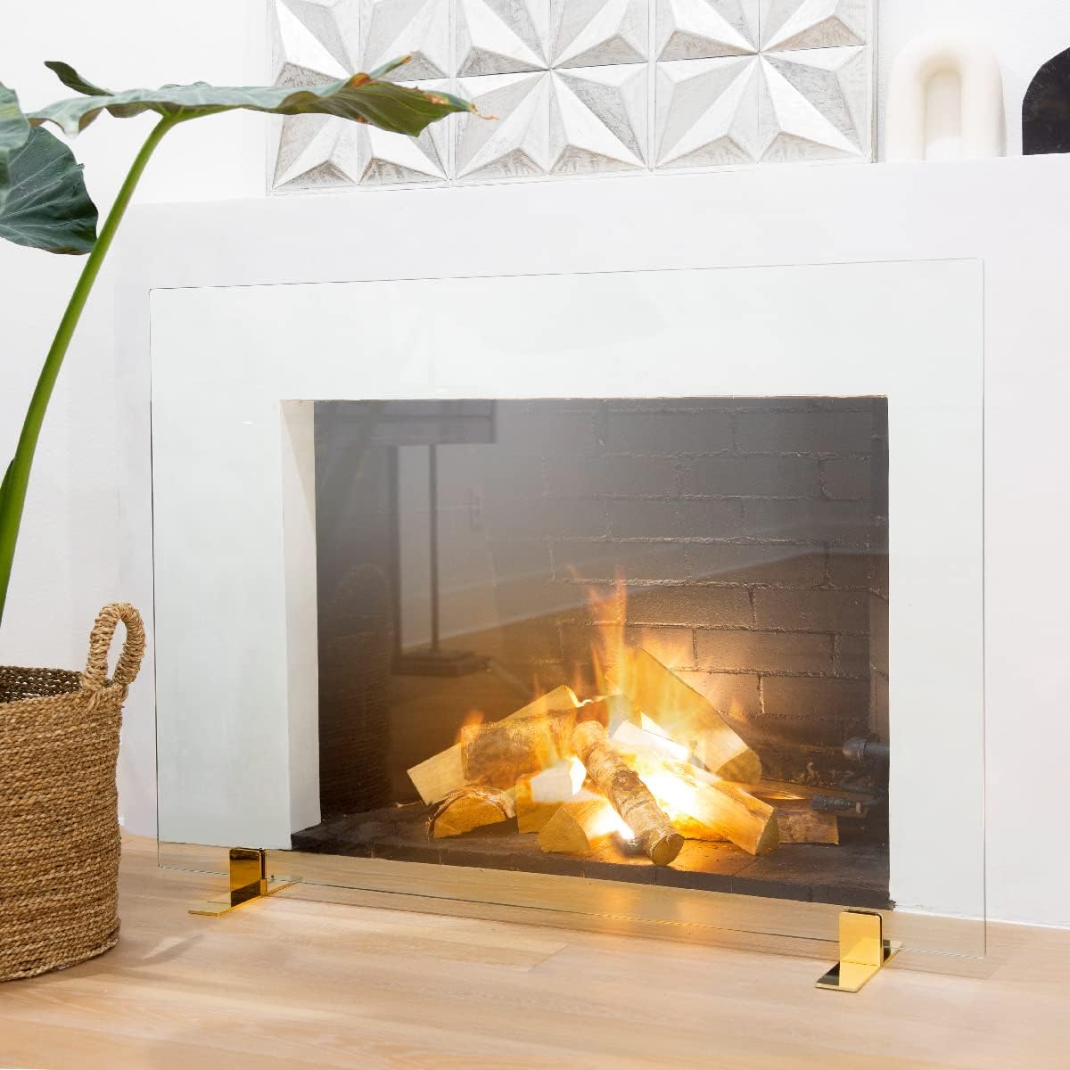 Amazon.com: Barton Fireplace Screen Guard Panel Spark Fire Place (46" x ...