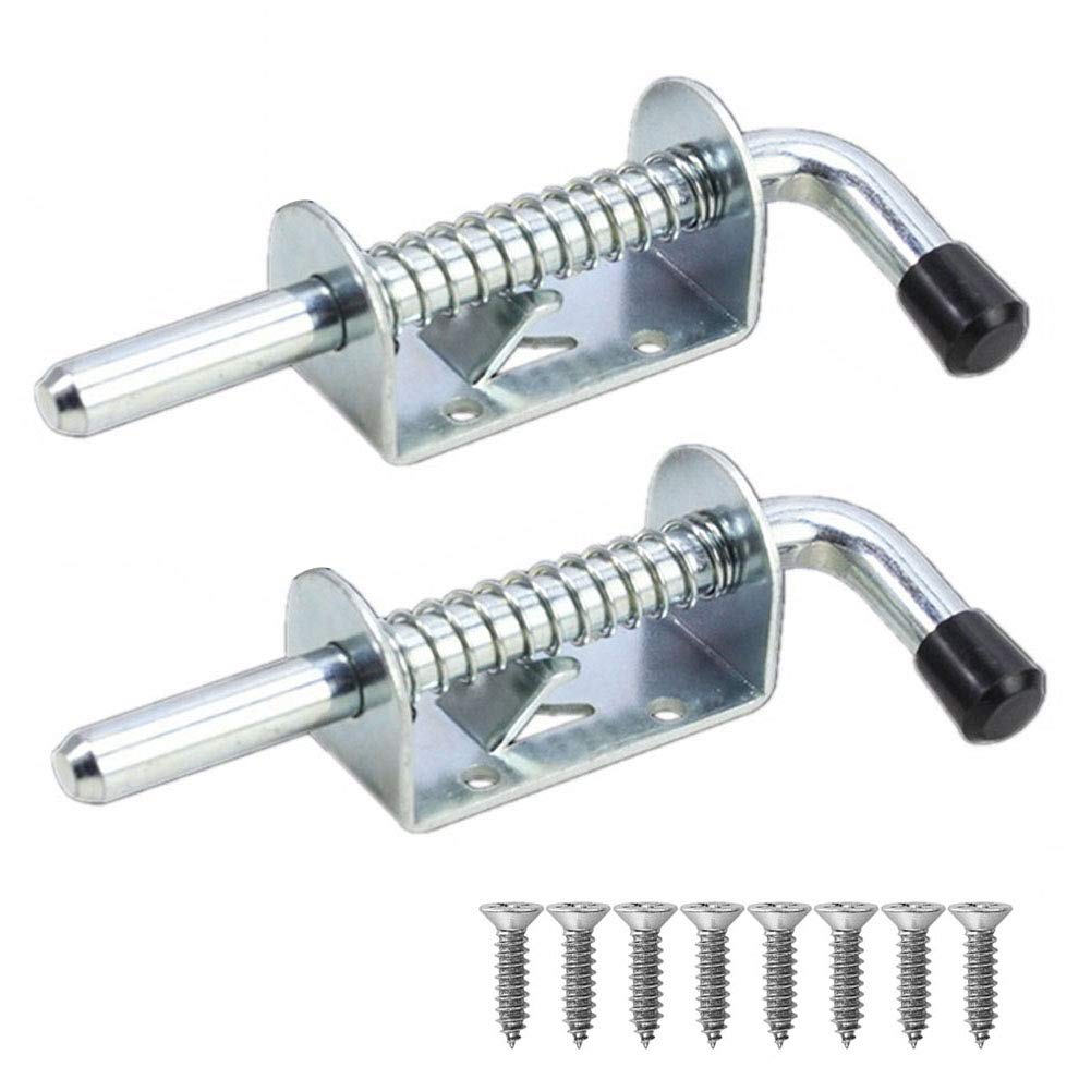 Spring Loaded Latch Pin,2 Pcs Metal Lock Barrel Bolt Spring Loaded ...