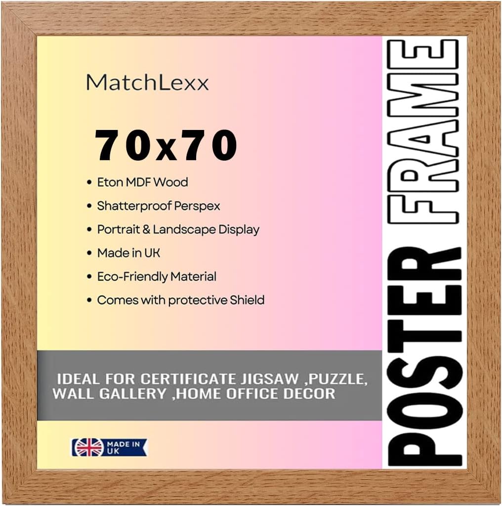 MatchLexx® Poster Photo Frame 70x70 cm Picture Frame Jigsaw Frames with ...