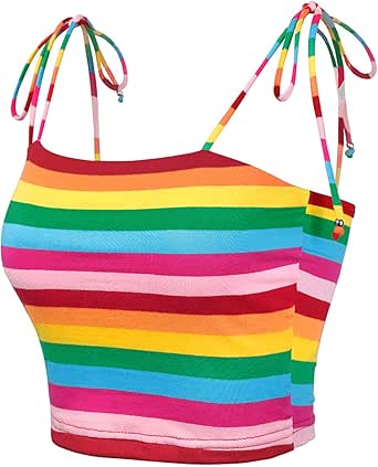 Allegra K Women's Cami Tube Top Tie Spaghetti Straps Sleeveless Summer ...