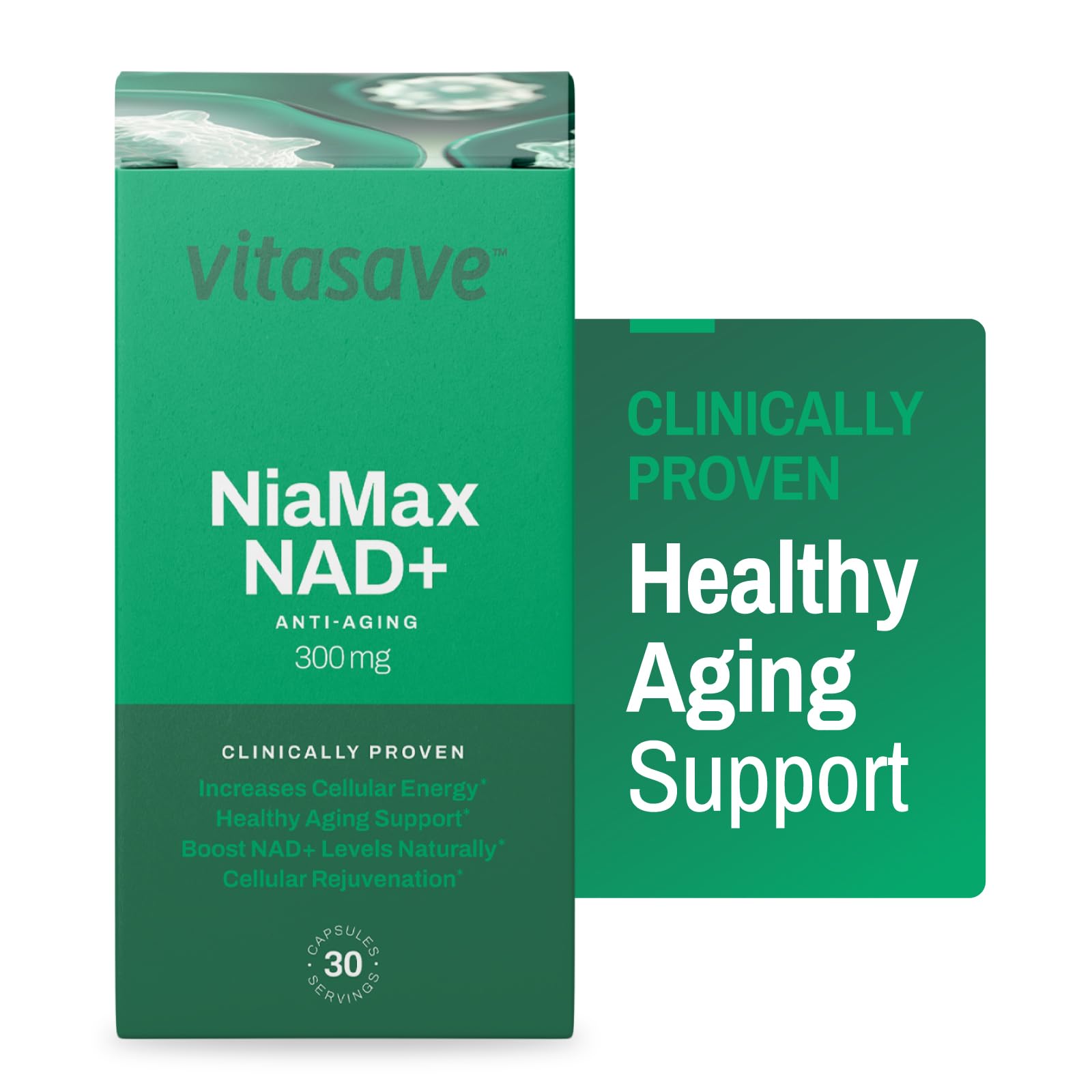 Amazon.com: Vitasave NiaMax NAD+ 300mg - High Potency Cellular Energy ...