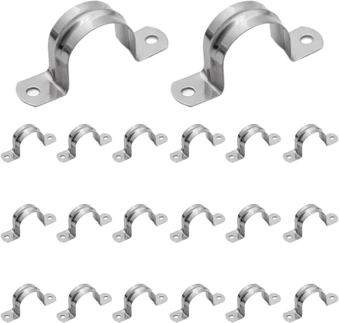 20Pcs 2.5 inches Two Hole stainless steel U-shaped pipe card for Pipe ...