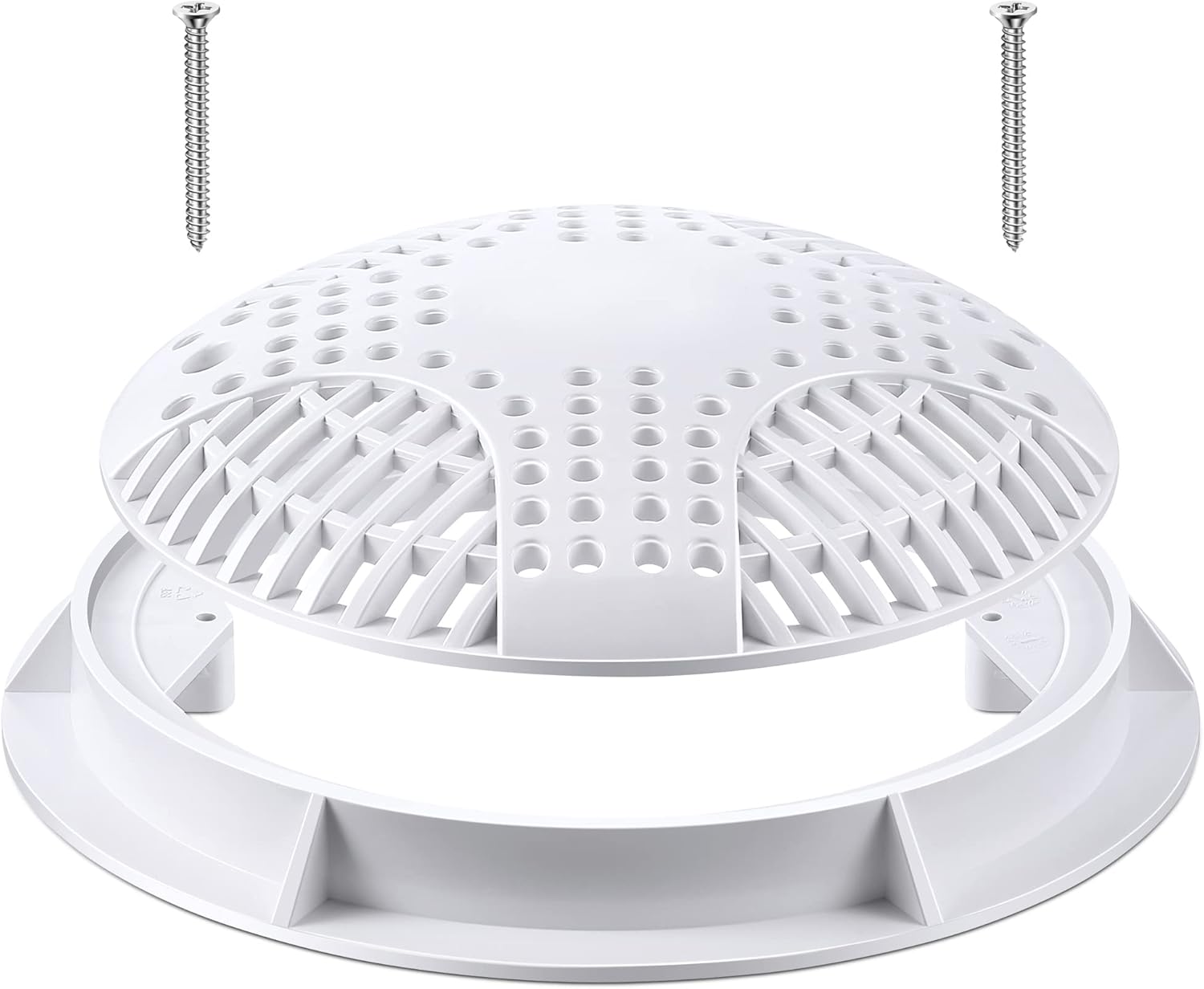 Dreyoo 8" Pool Drain Cover and Ring/Frame Replacement Compatible with ...