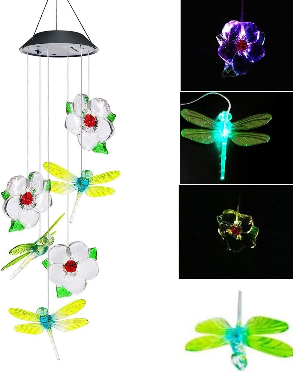 Amazon.com: AVEKI Wind Chimes Outdoor, Solar Wind Chimes LED Color ...