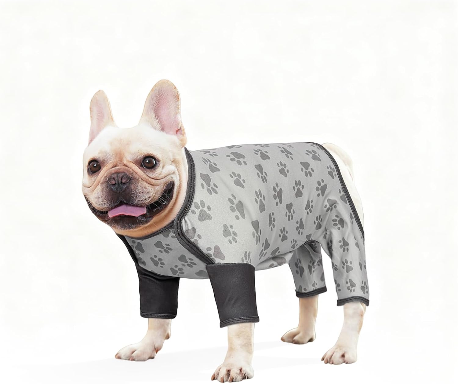 Amazon.com : DELIFUR Grey Paws Frenchie Pajama - Soft Pjs Four- Legged ...