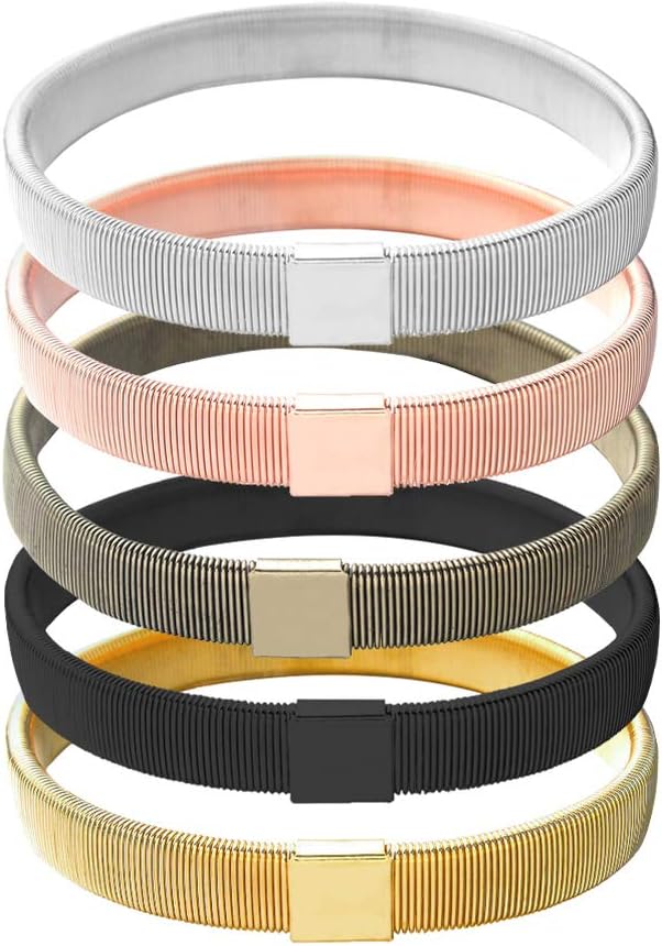 Amazon.com: Holibanna 5pcs Metal Armbands Stretch Anti-Slip Shirt ...
