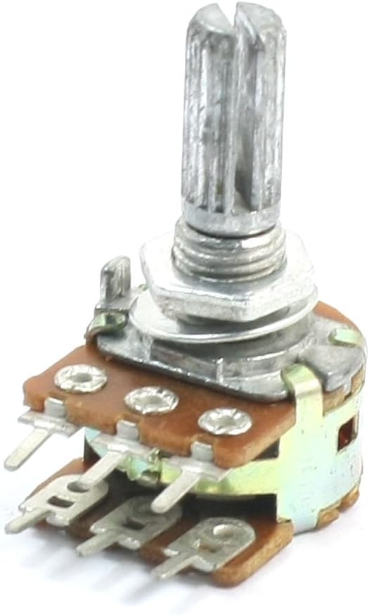 uxcell 6mm Knurled Shaft 6 Terminal Linear Rotary Potentiometer Pot ...
