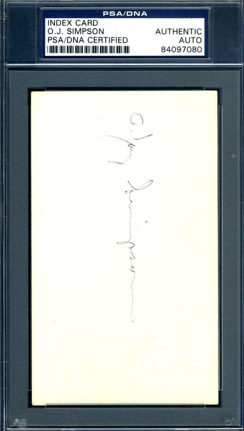 O.J. Simpson PSA DNA Signed Vintage 3x5 Index Card Autograph - NFL Cut ...