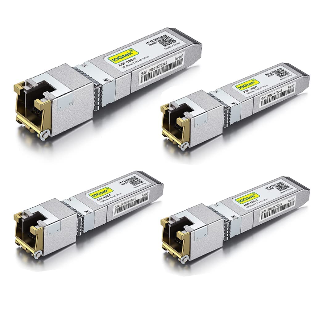 10GTEK 1.25/2.5/5/10GBase-T SFP+ to RJ-45 Transceiver, 10Gbe Copper ...