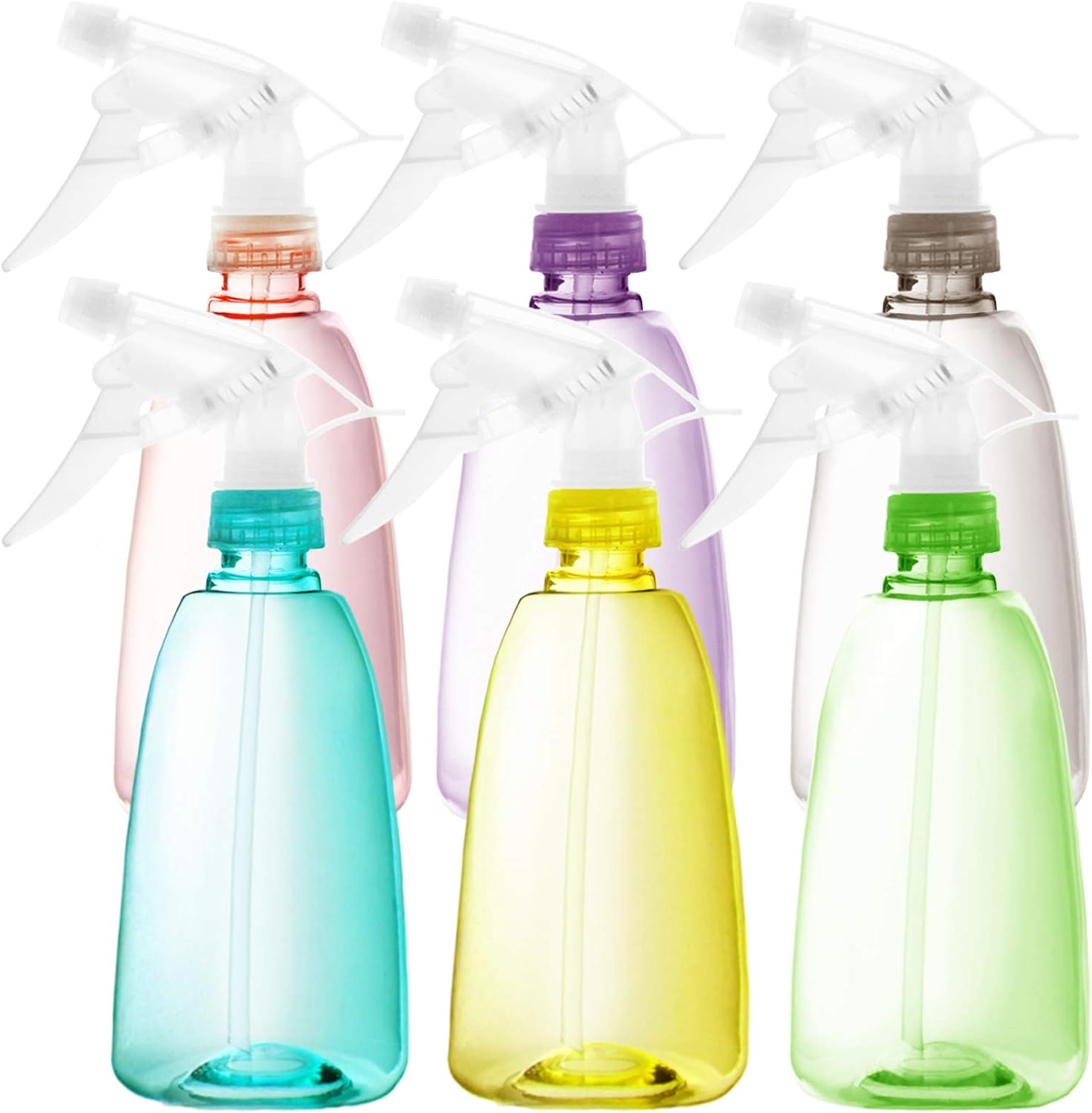 Youngever 6 Pack Empty Plastic Spray Bottles, Spray Bottles for Hair and Cleaning Solutions, 6 ...