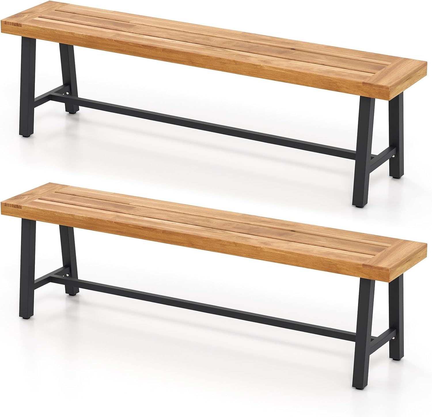 Amazon.com: RELAX4LIFE 63’’ Outdoor Bench Acacia Wood - 3-Person ...