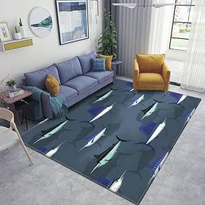 Amazon.com: Home Area Runner Rug Pad Saltwater Sailfish Background ...