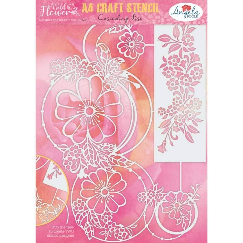 Angela Poole A4 Craft Stencil Cascading Rose – BigaMart