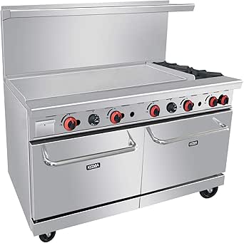 Amazon.com: KITMA 60’’ Commercial Ranges - 48’’ Griddle with 2 Burners ...