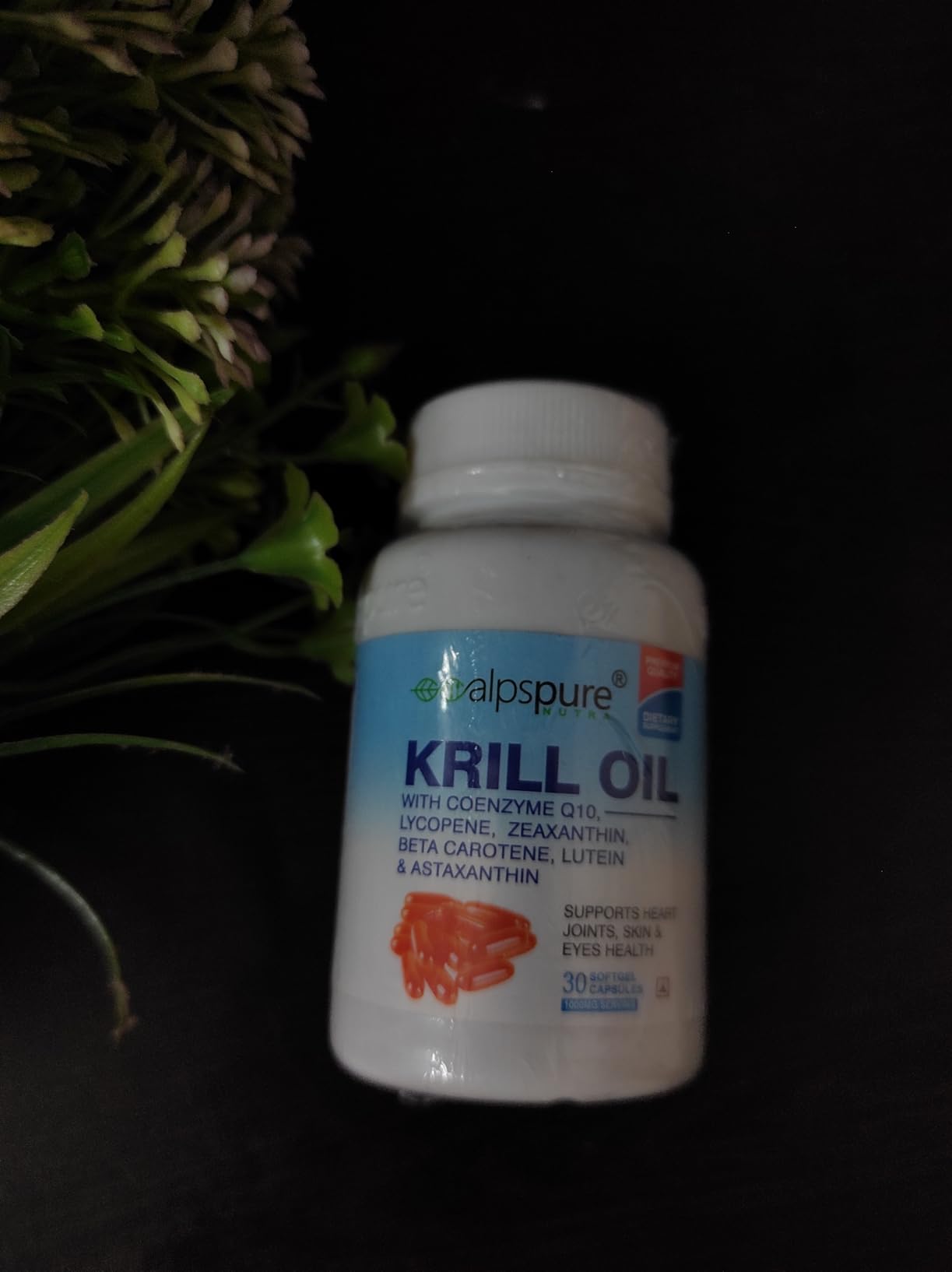 Alpspure Nutra Krill Oil 1000 mg Softgel Capsules | Krill Oil supplement Supports Heart, Joints ...