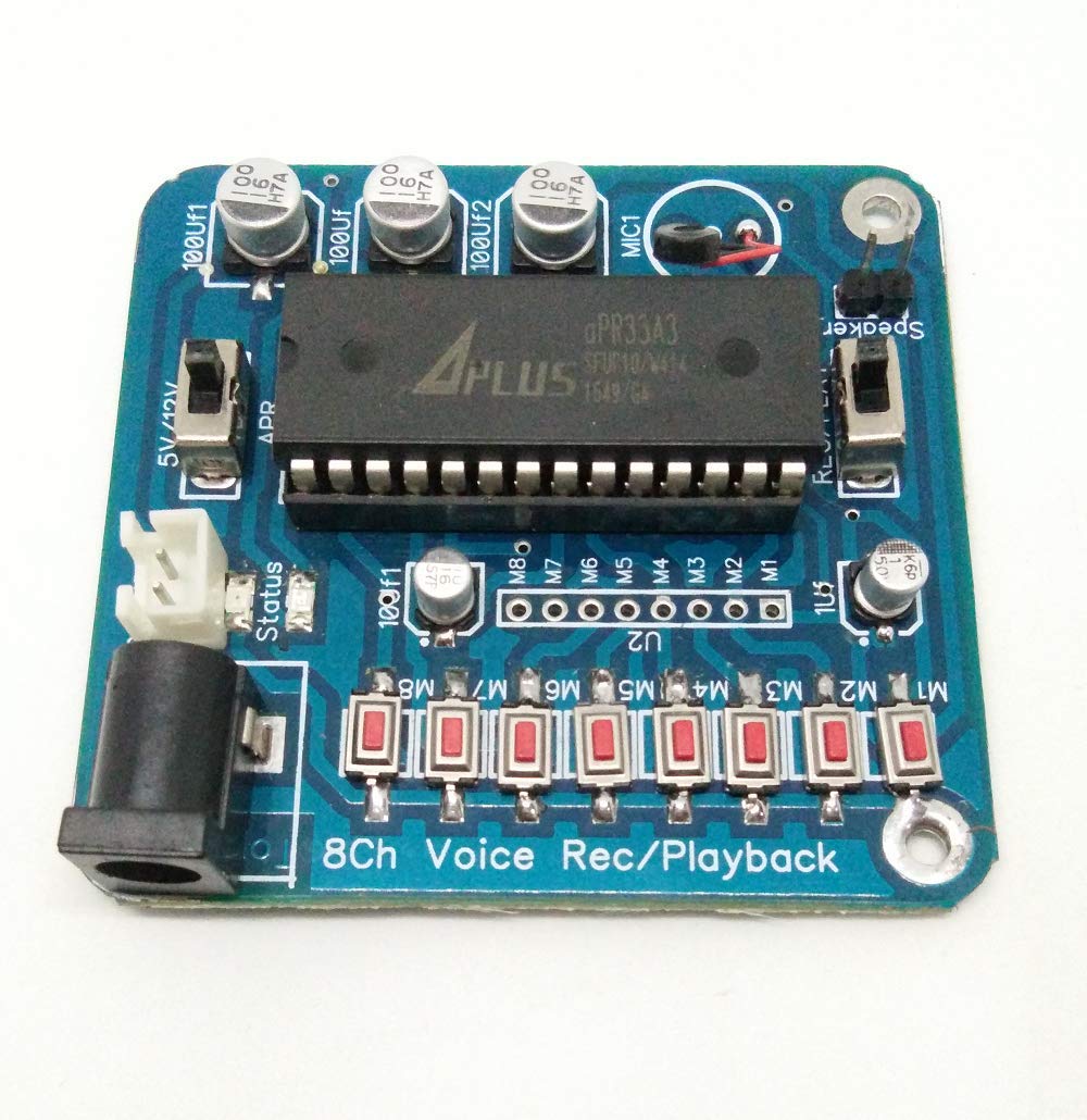 Robocraze 8 Channel Voice Recorder and Playback APR33A3 for Arduino ...