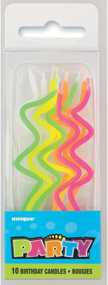 Amazon.com: Wacky Neon Spiral Birthday Candles, 10ct: Home & Kitchen