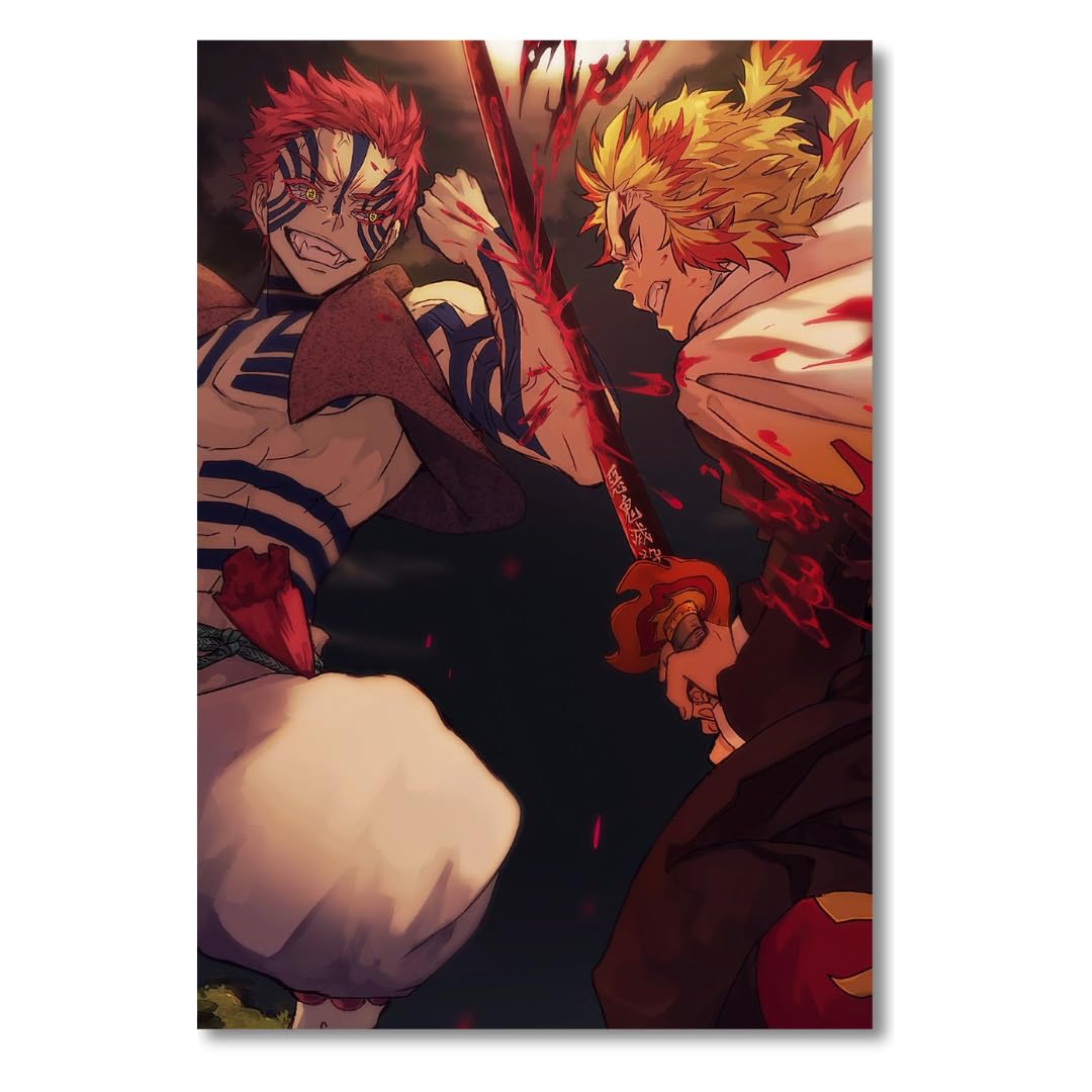 Akaza Poster | Demon Slayer | 400 GSM | 12 * 18 Inches | Gloss ...